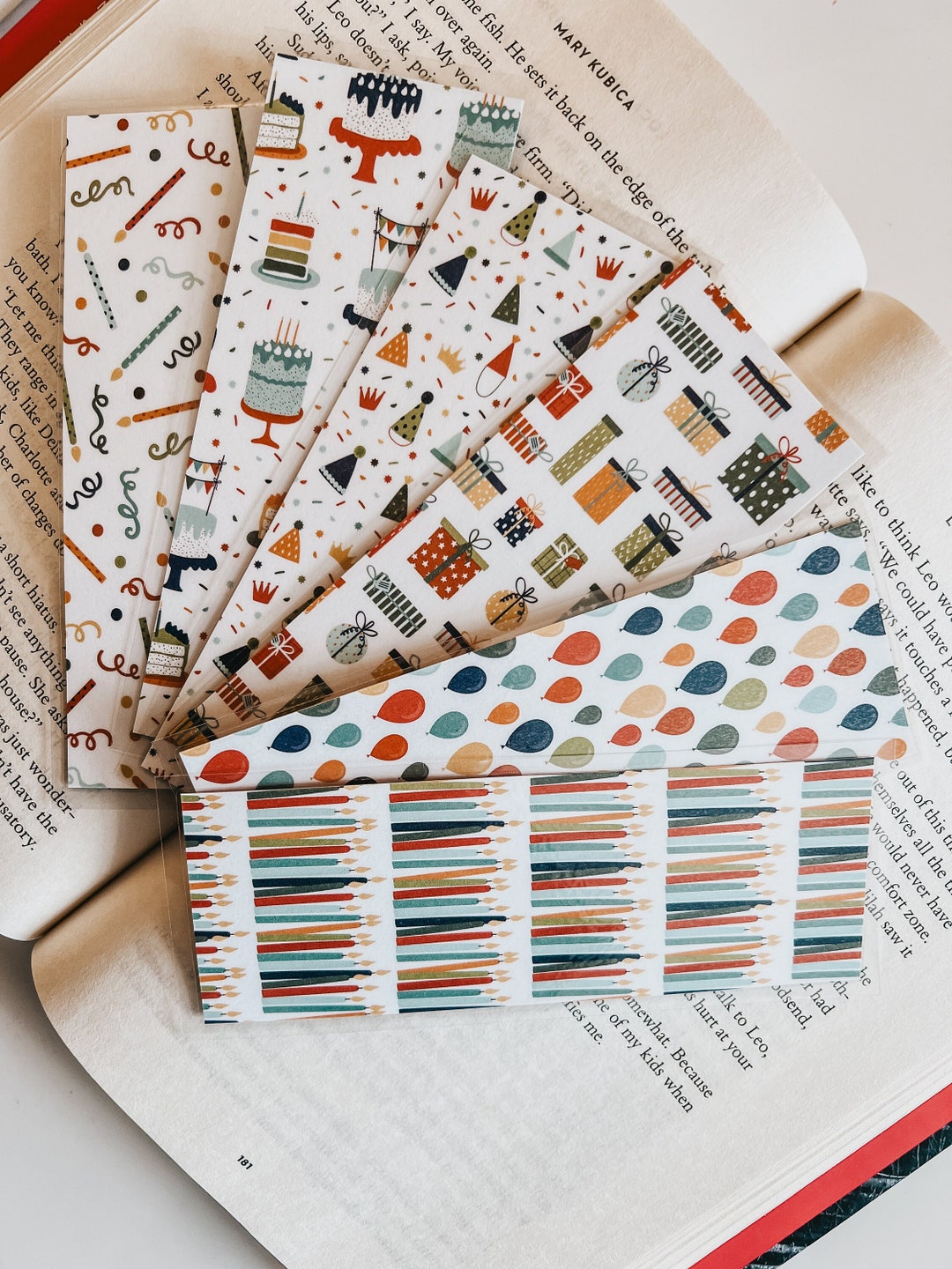 Happy Birthday Bookmarks- Double Sided - Etsy