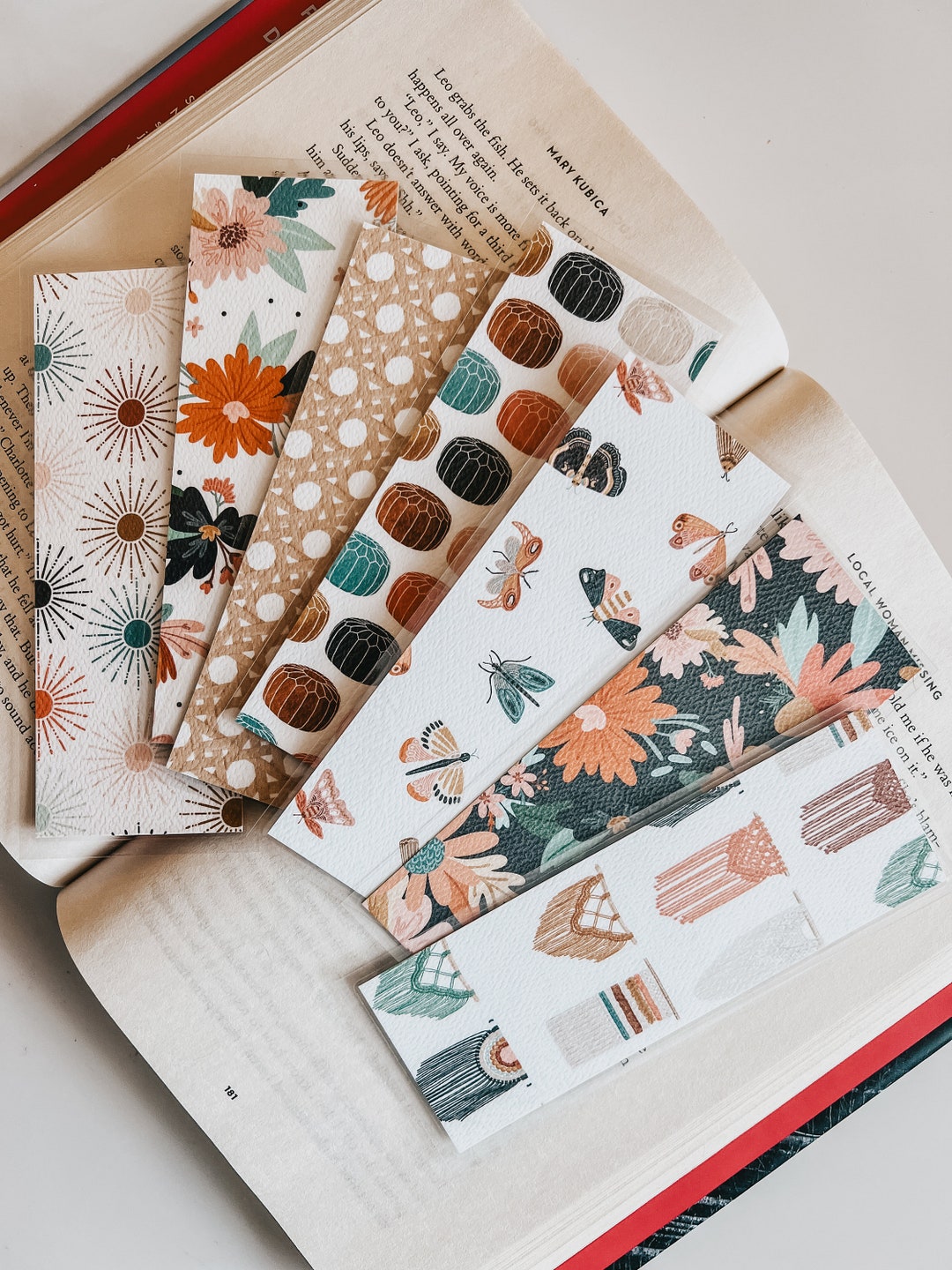 Boho Bookmarks- Double Sided - Etsy