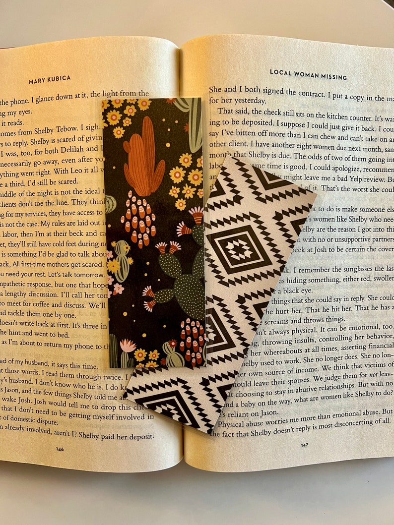 Desert Bloom Bookmarks: Green- Double Sided - Etsy