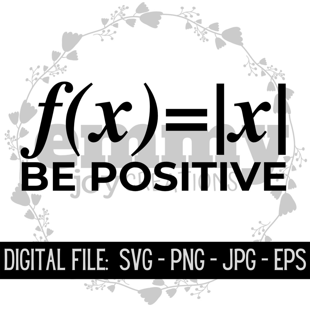 Be Positive Svg Png Jpg Eps - Inspirational - Mathematics ...
