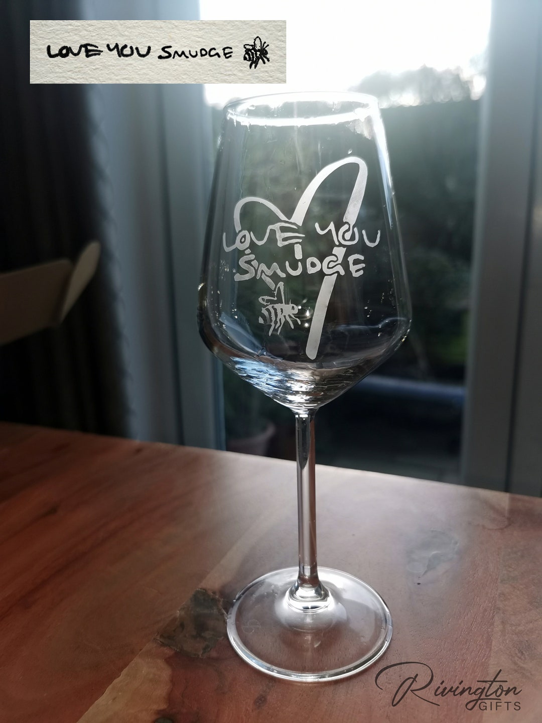 Personalised Message Glass Signature Wine Glass Actual Handwriting ...