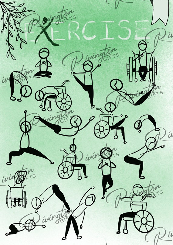 Inclusive Exercise Sheet in Pictures Inclusive Stretches - Etsy