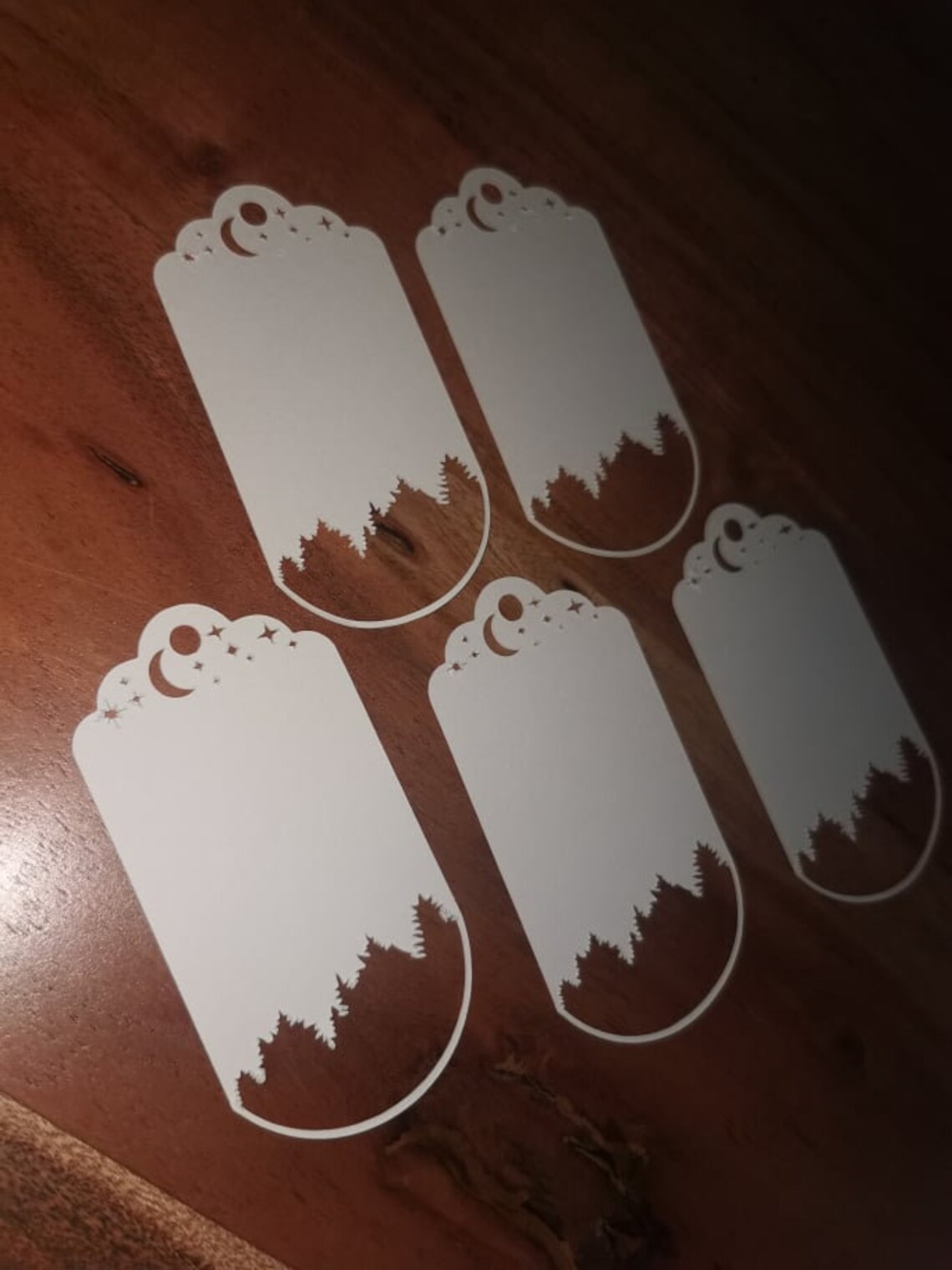 Moon Stars and Trees Gift Tags SVG, Gift Tags SVG, Decorative Gift Tags ...