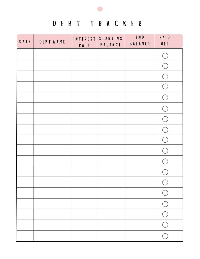 Debt Payment Tracker - Etsy