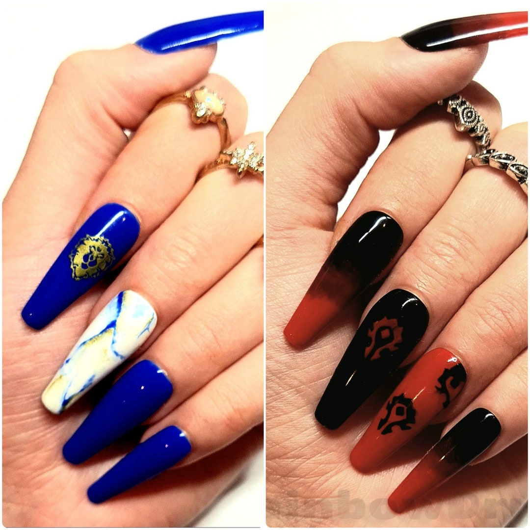 Wowar Alliance/horde Press-on Nails Perfect Gift for Gamers Christmas ...