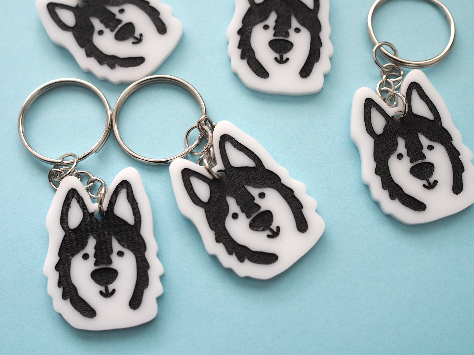 Husky Keychain // Pet Keychain / Dog Lover Gift for Dog Mom - Etsy