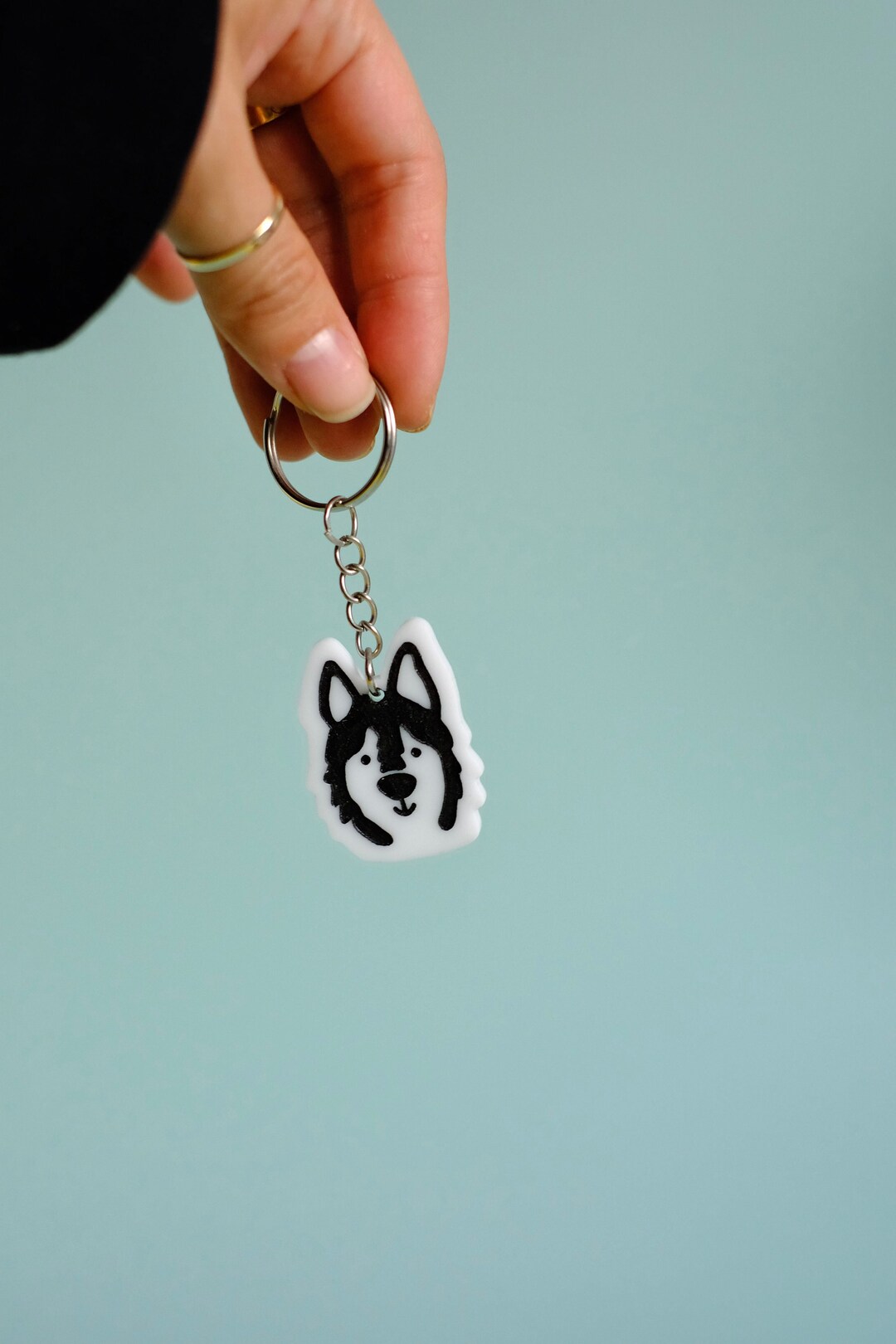 Husky Keychain // Pet Keychain / Dog Lover Gift for Dog Mom - Etsy
