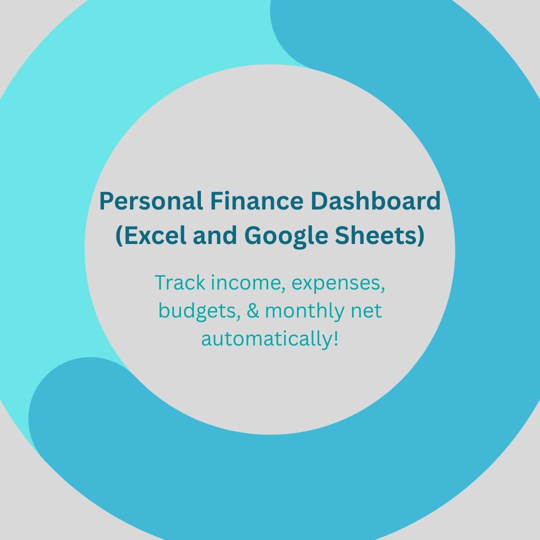 Personal Finance Dashboard (excel and Google Sheets) - Budget, Expenses ...