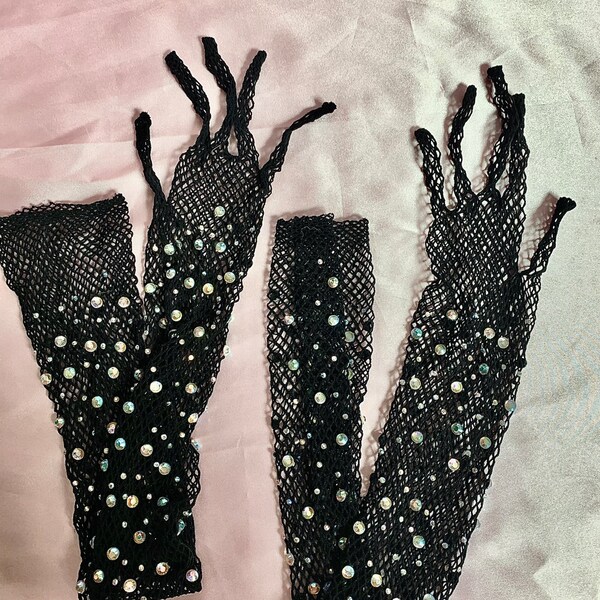 Fishnet Gloves Black - Etsy