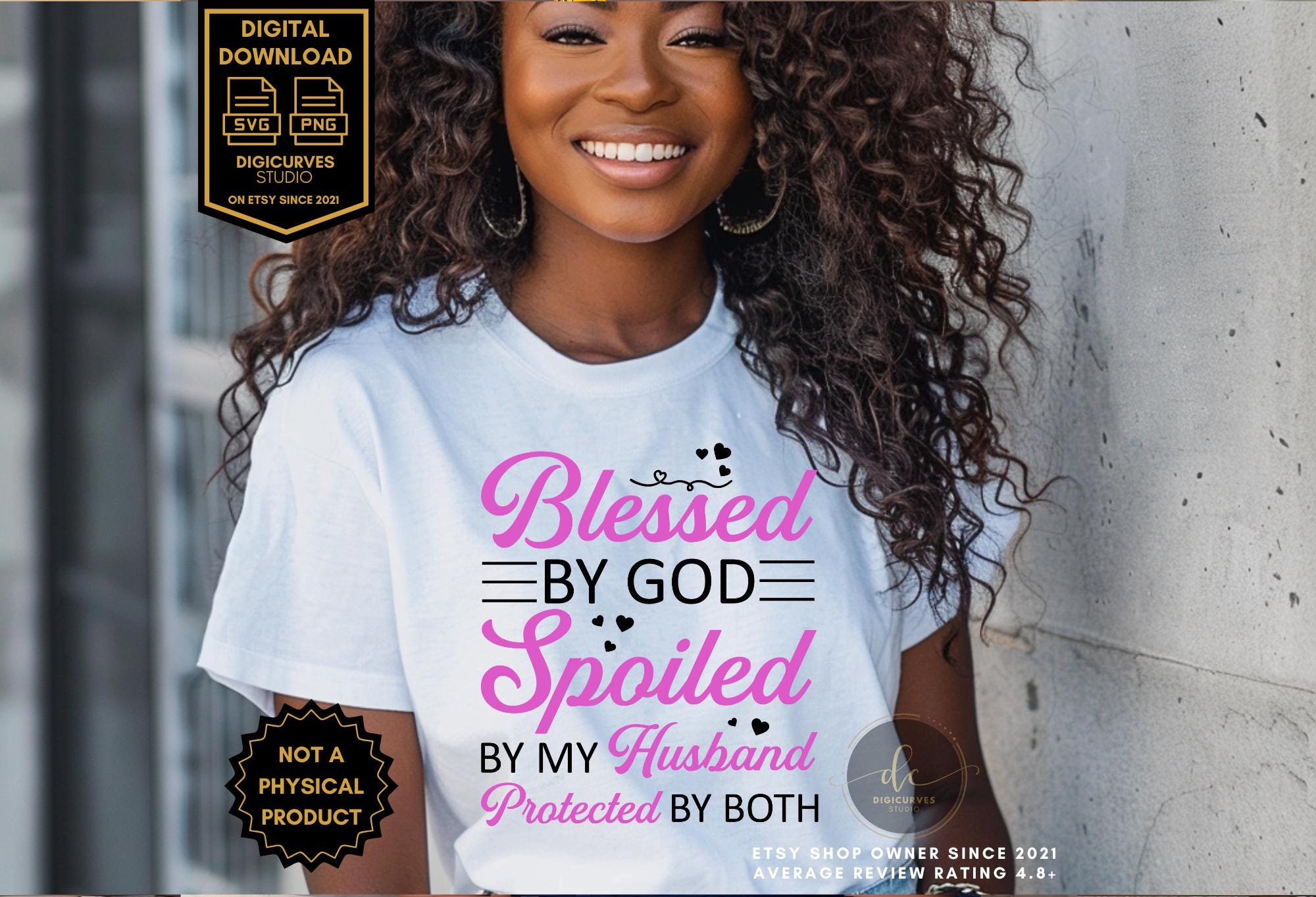 Blessed by God Spoiled by My Husband SVG | Christian Wife Shirt Digital ...