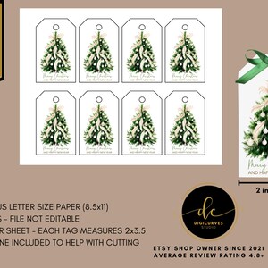 Printable Christmas Gift Tag Holiday Party Favor Tag Instant Download ...