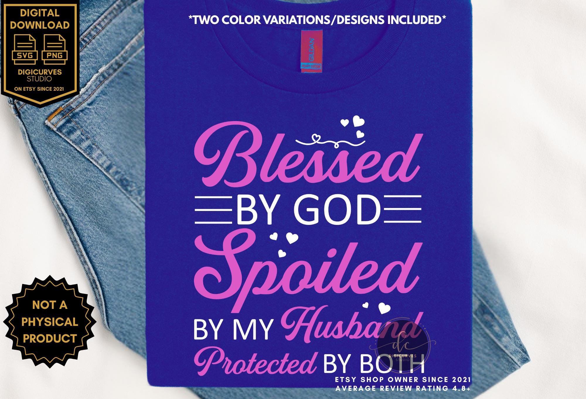 Blessed by God Spoiled by My Husband SVG | Christian Wife Shirt Digital ...