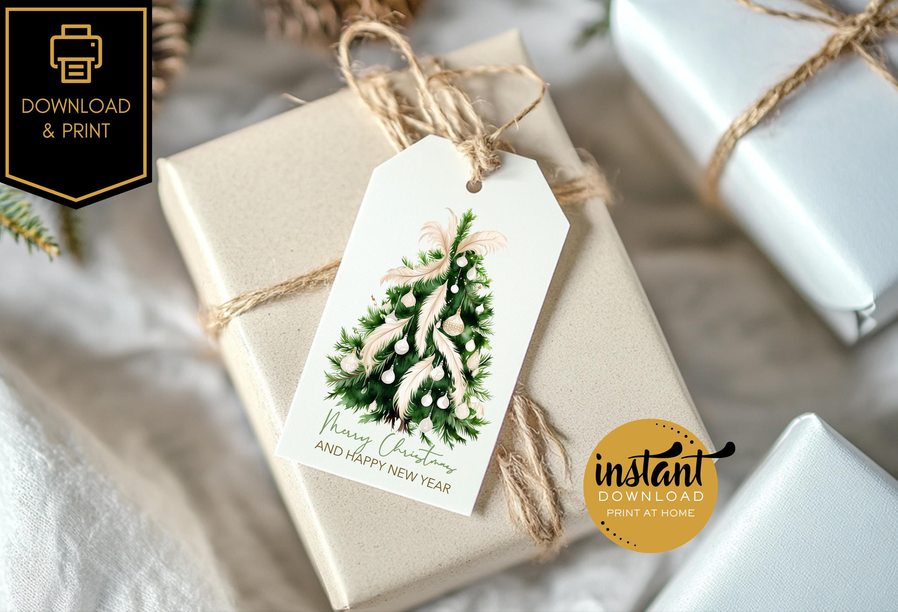 Printable Christmas Gift Tag | Holiday Party Favor Tag | Instant ...