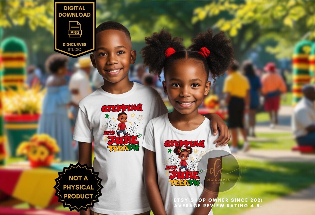 Stepping Into Juneteenth PNG for Kids | Juneteenth Tshirt Design for ...