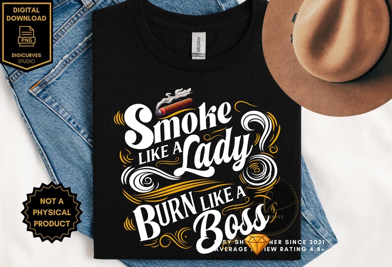 Smoke Like a Lady PNG | Cigar Lounge Shirt Design for Women | Female ...