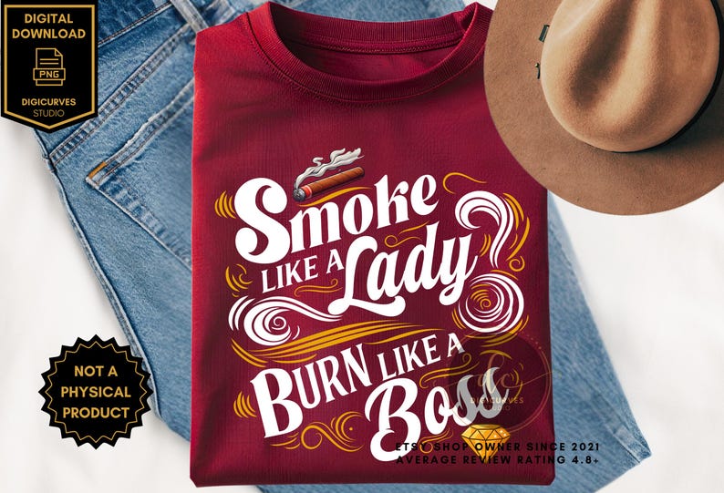 Smoke Like a Lady PNG | Cigar Lounge Shirt Design for Women | Female ...