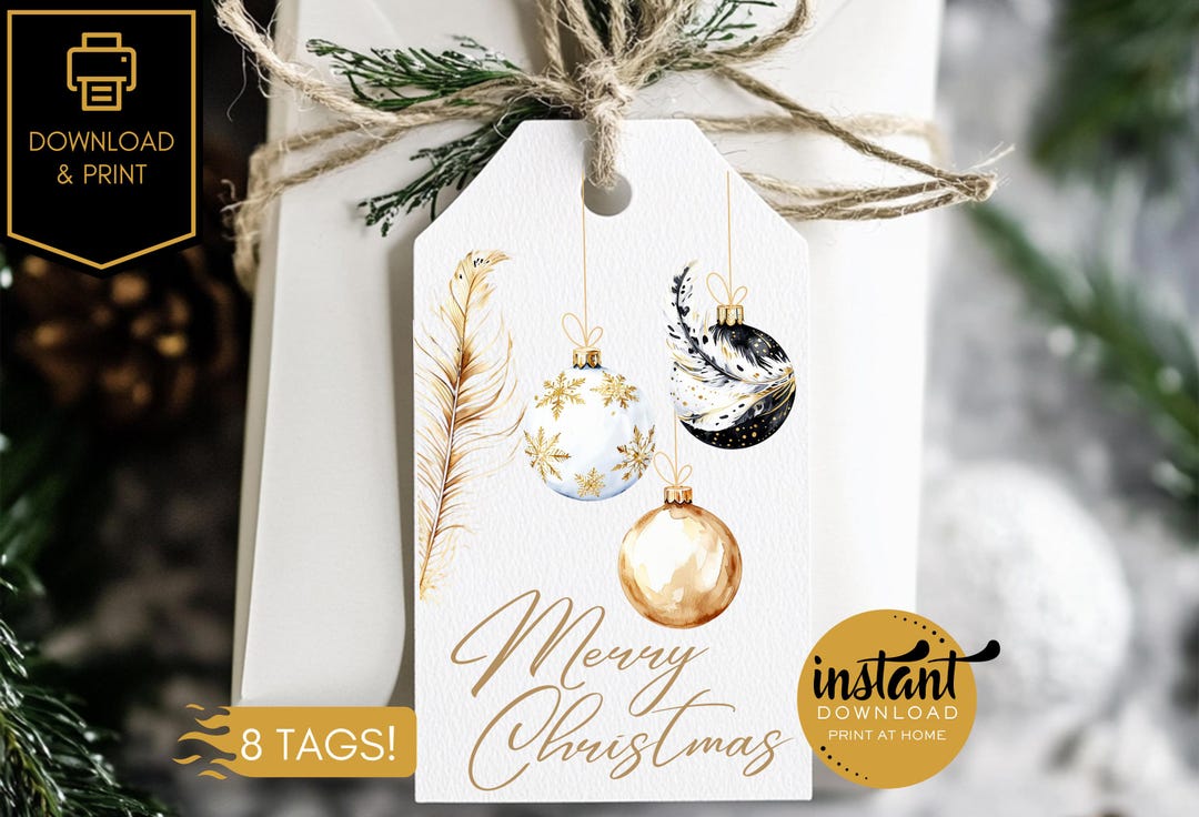 Printable Christmas Gift Tag | Holiday Party Favor Tag | Instant ...