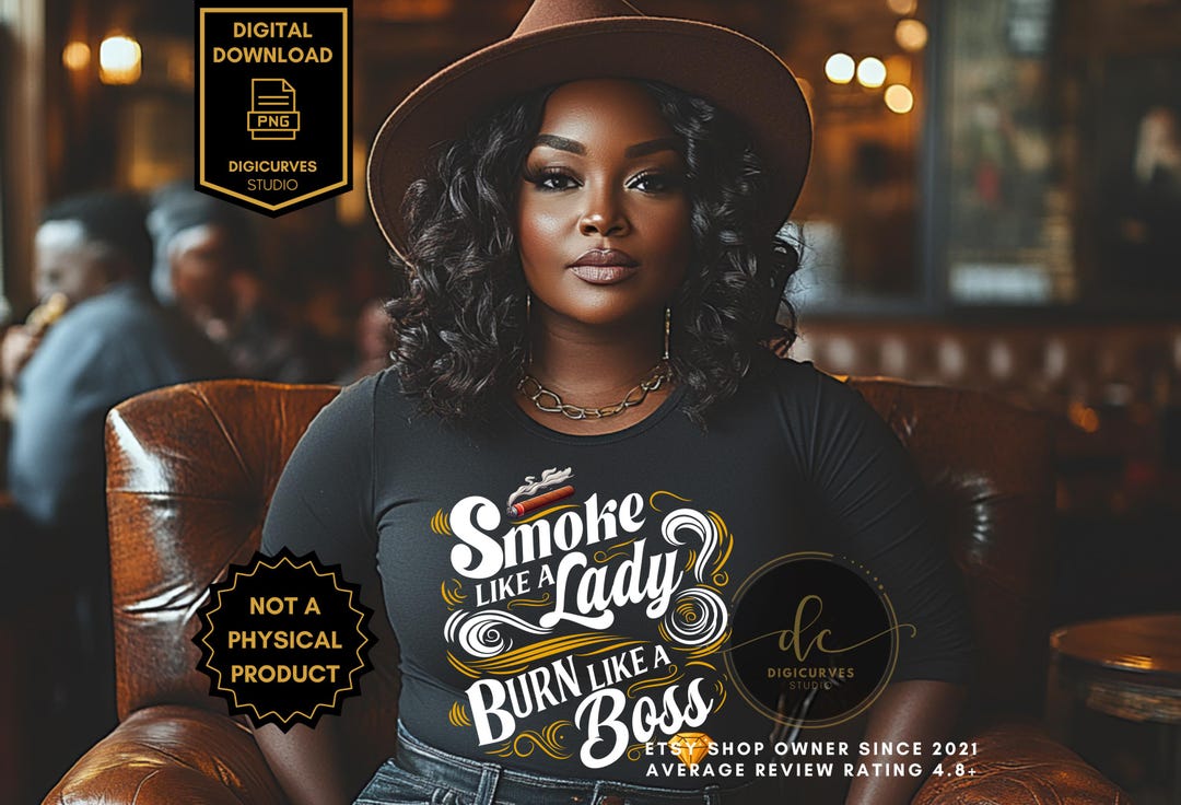 Smoke Like a Lady PNG | Cigar Lounge Shirt Design for Women | Female ...