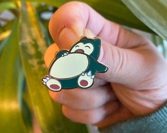 Snorlax Pin Pokemon Normal Type Kawaii Doodle Enamel Pin Flair Badge ...