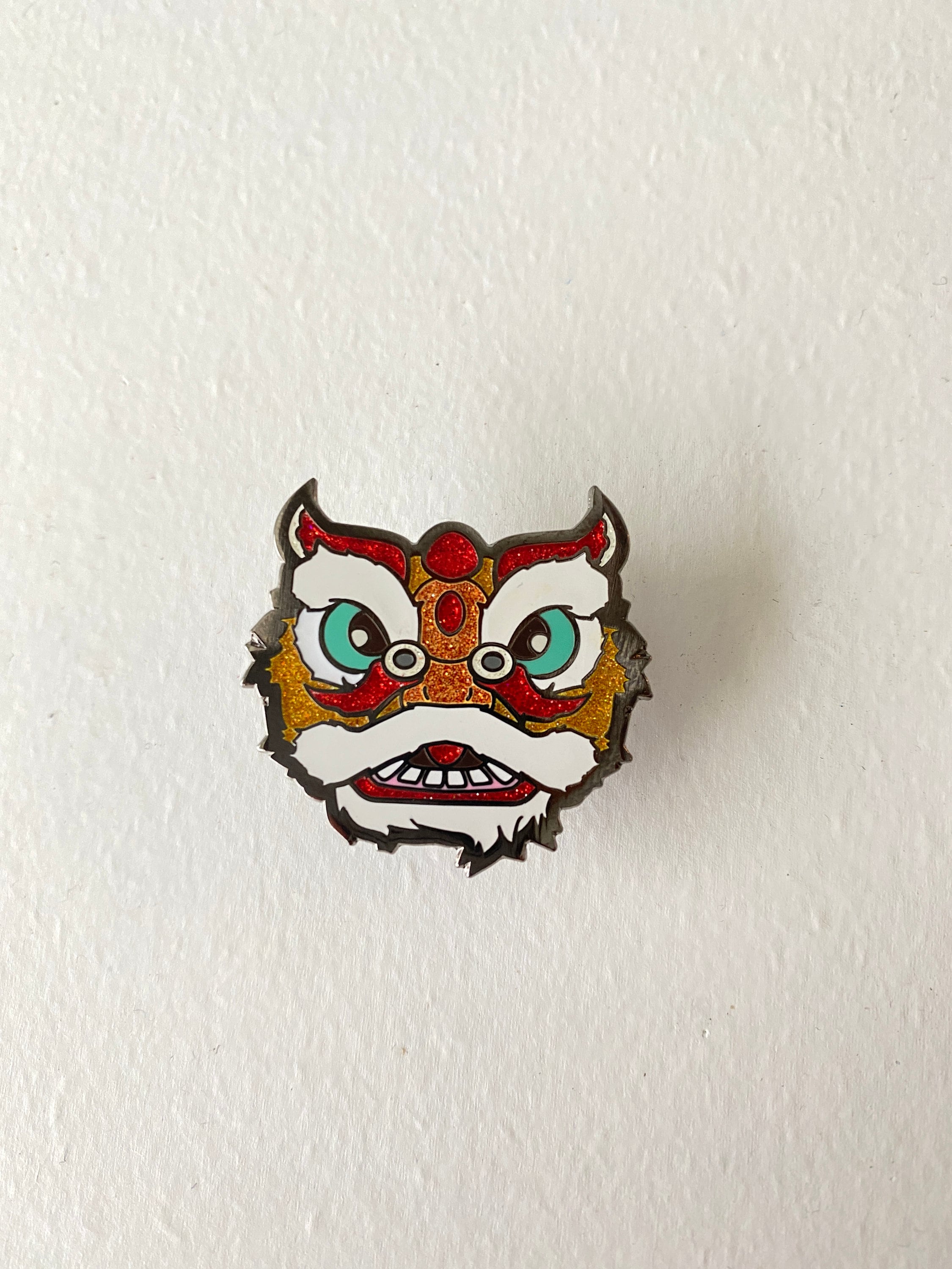 Chinese Lion Hard Enamel Pin - Etsy