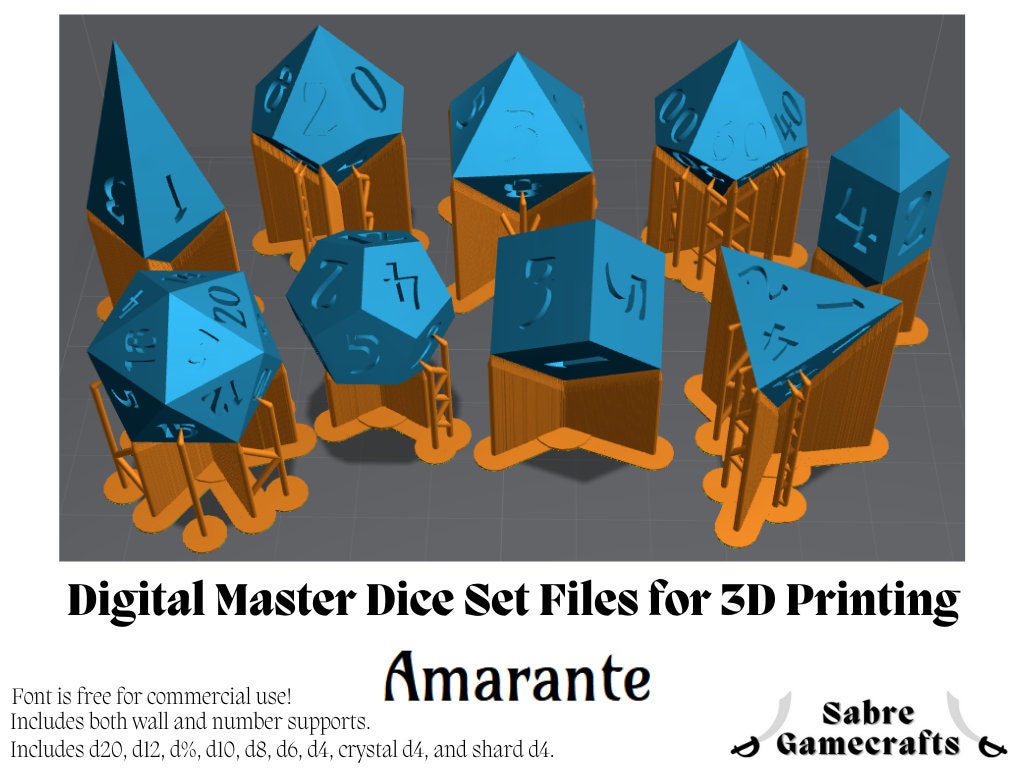Digital Ready to Print Master Dice STL Files: Amarante - Etsy