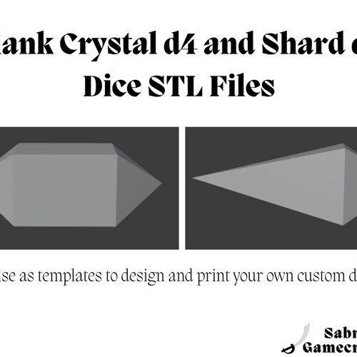 Blank Crystal D4 and Shard D4 Dice STL Files - Etsy