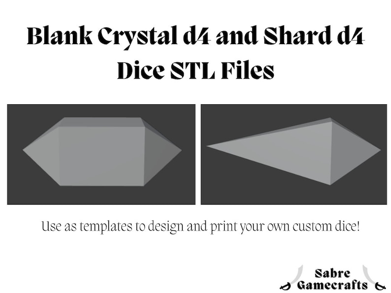 Blank Crystal D4 and Shard D4 Dice STL Files - Etsy