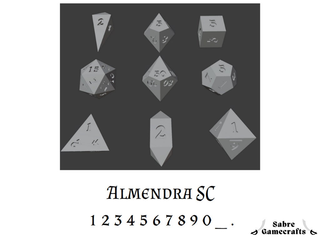 Digital Ready to Print Master Dice STL Files: Almendra SC - Etsy