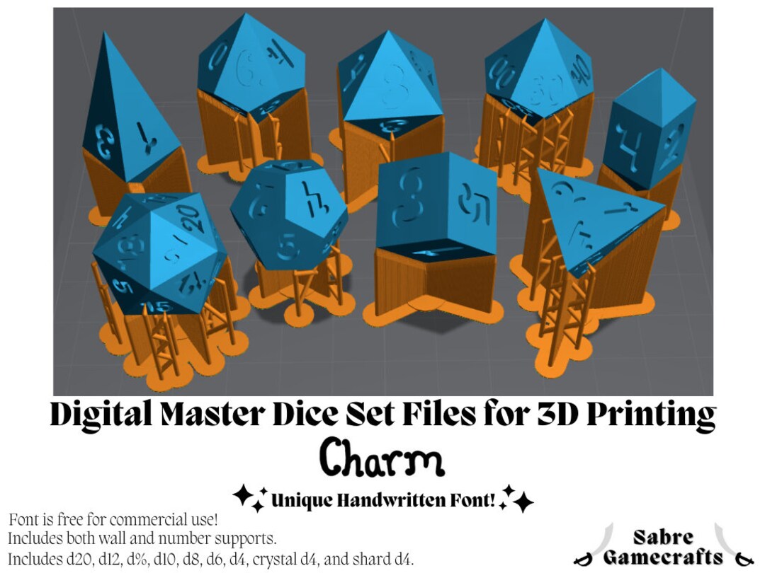 Digital Ready to Print Master Dice STL Files: Charm - Etsy