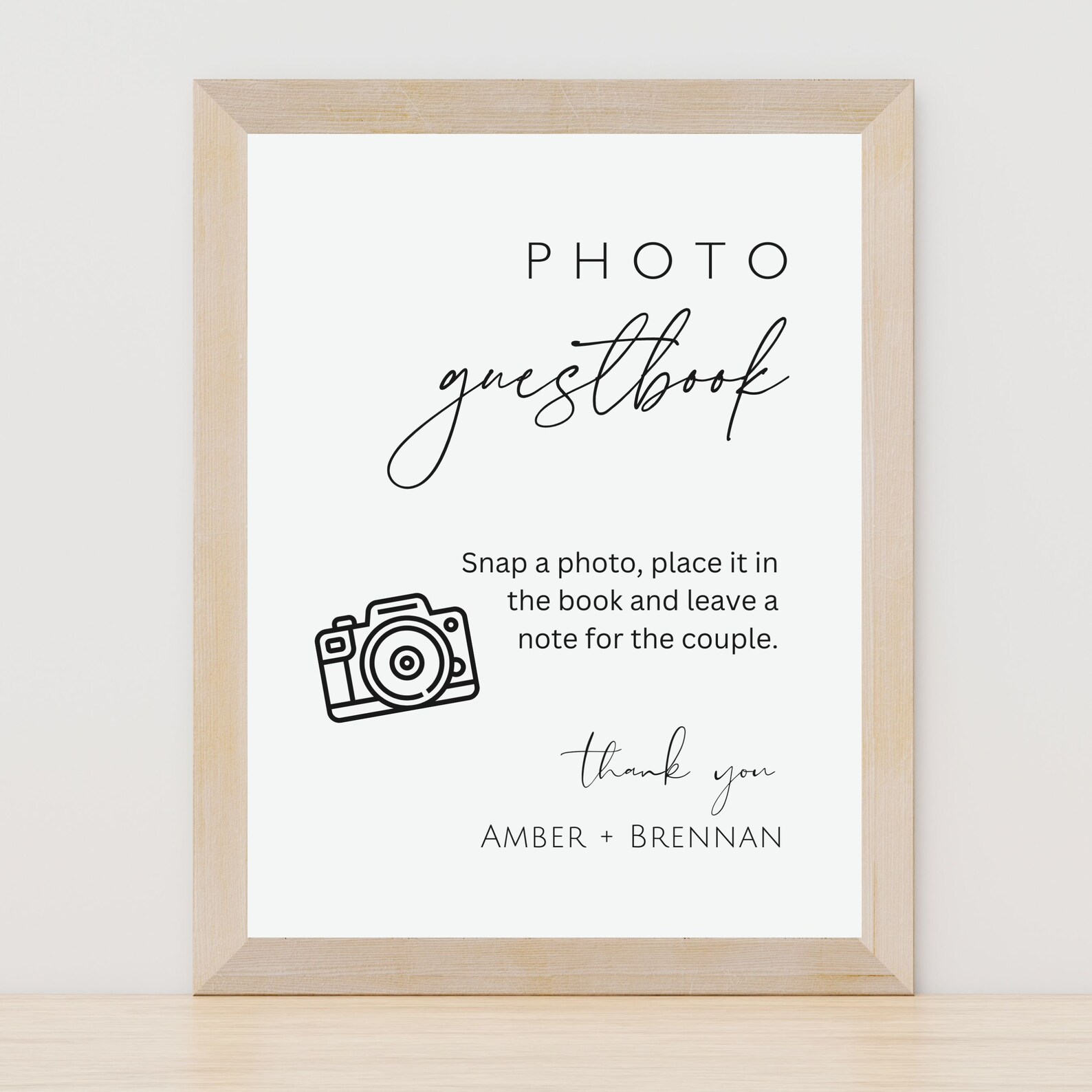 Wedding Guestbook Sign Template, Photo Guestbook Sign Printable, Photo ...