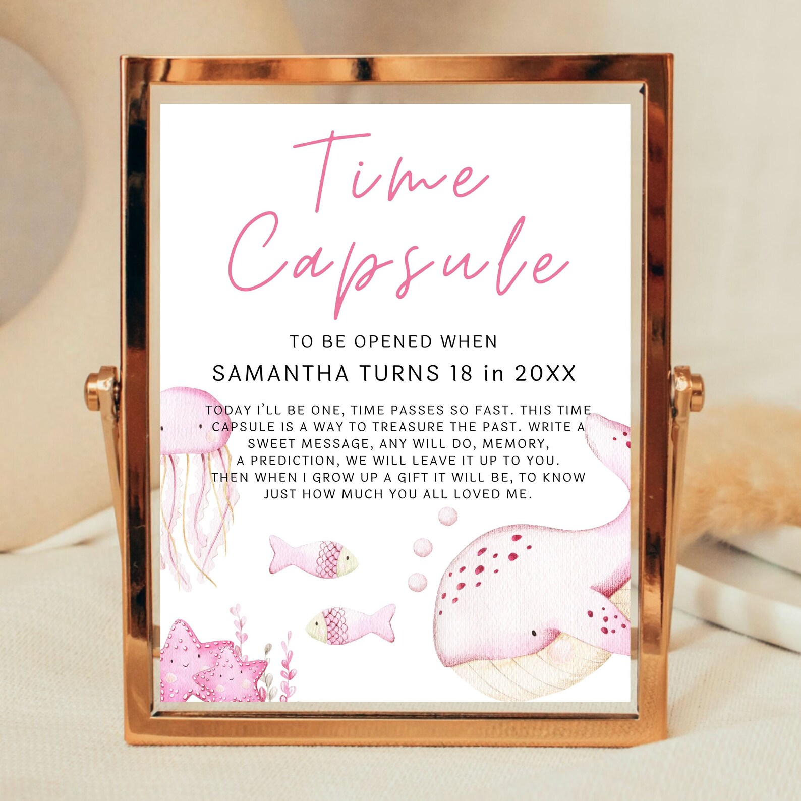 Ocean Time Capsule, Under the Sea Birthday Party Message Prediction ...