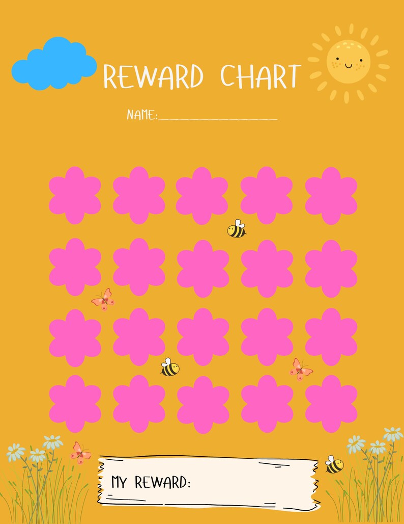 Printable Reward Chart for Kids, Behavior Chore Chart, Behavior Chart ...