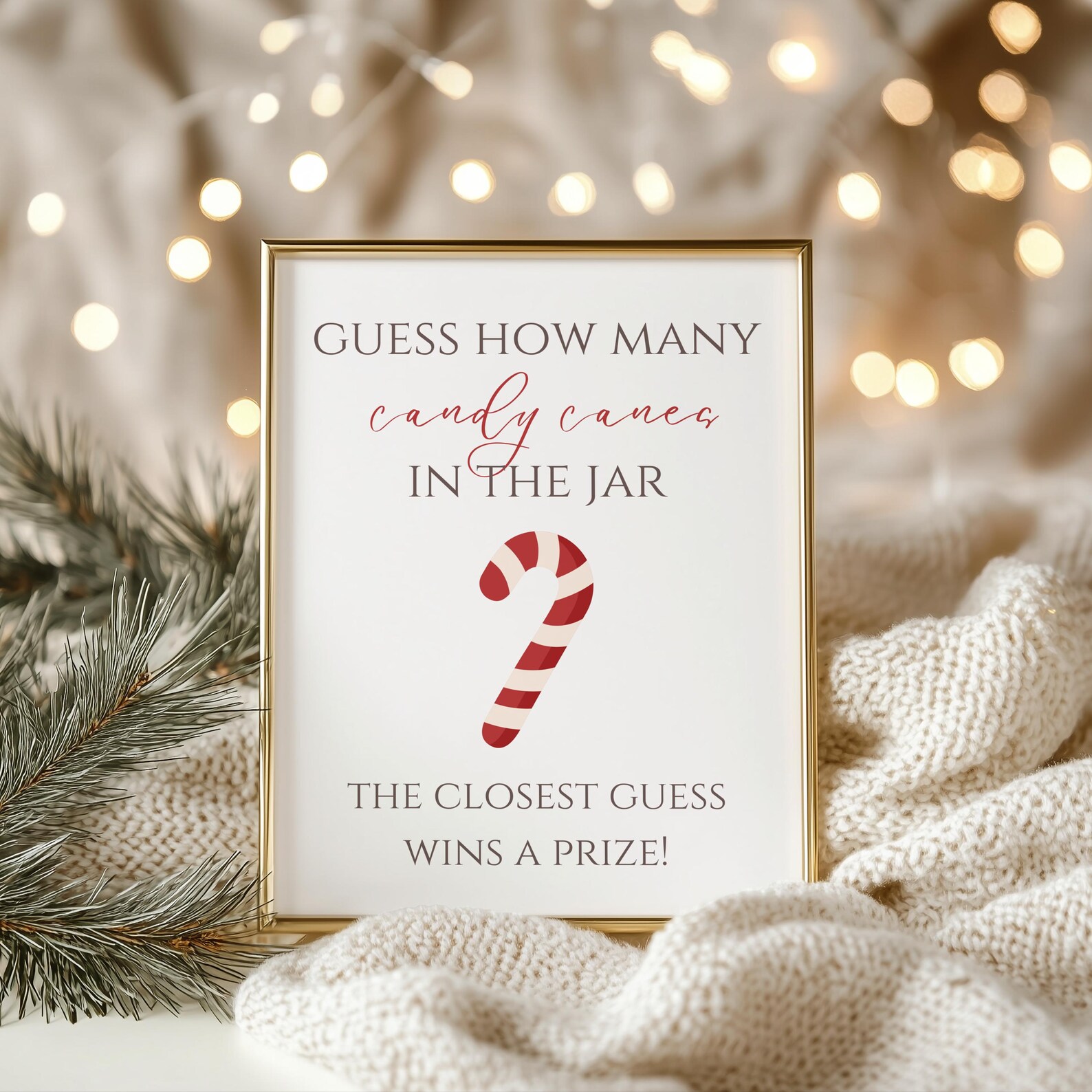 Candy Cane Guessing Game Template, Shower Sign (digital Download) - Etsy
