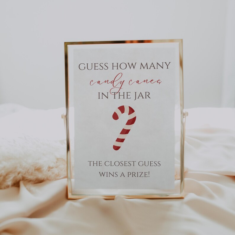 Candy Cane Guessing Game Template, Shower Sign (digital Download) - Etsy