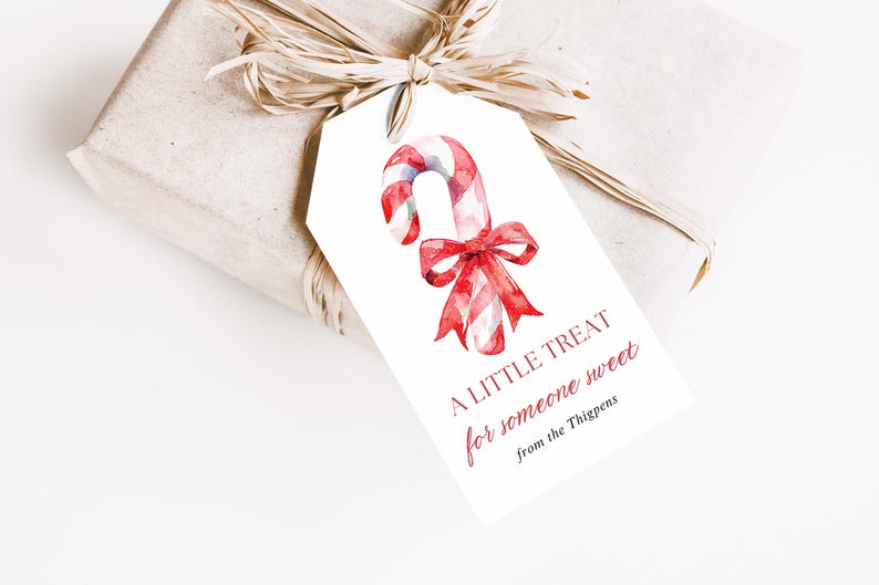Editable Christmas Gift Tag Template, Printable Candy Cane Gift Tag, A ...