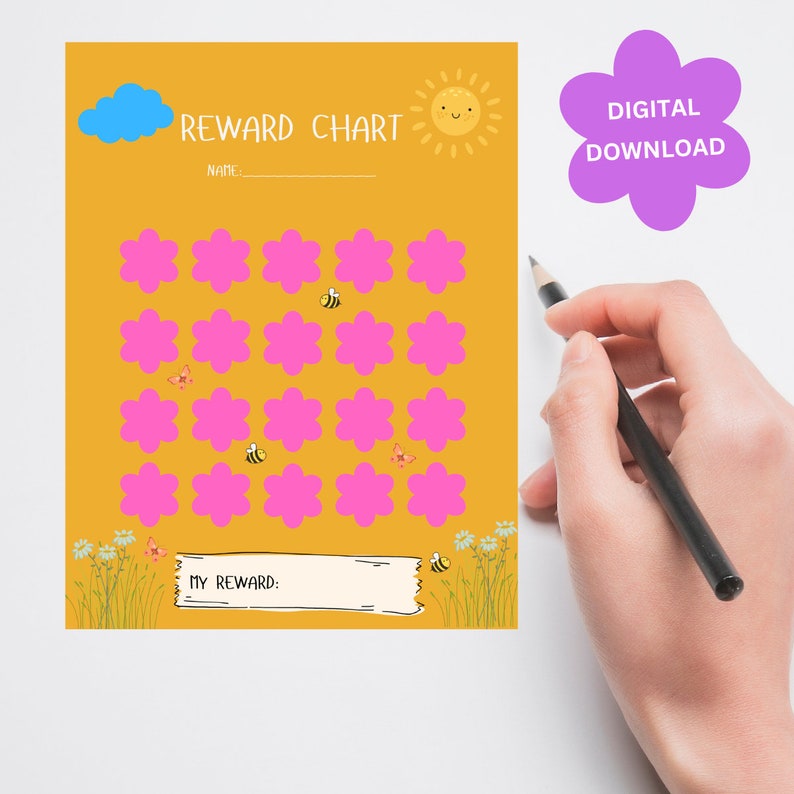 Printable Reward Chart for Kids, Behavior Chore Chart, Behavior Chart ...