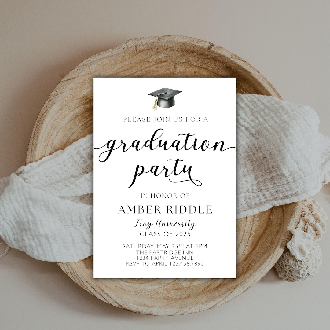 Graduation Party Invitation, High School Graduate Invitation Template ...