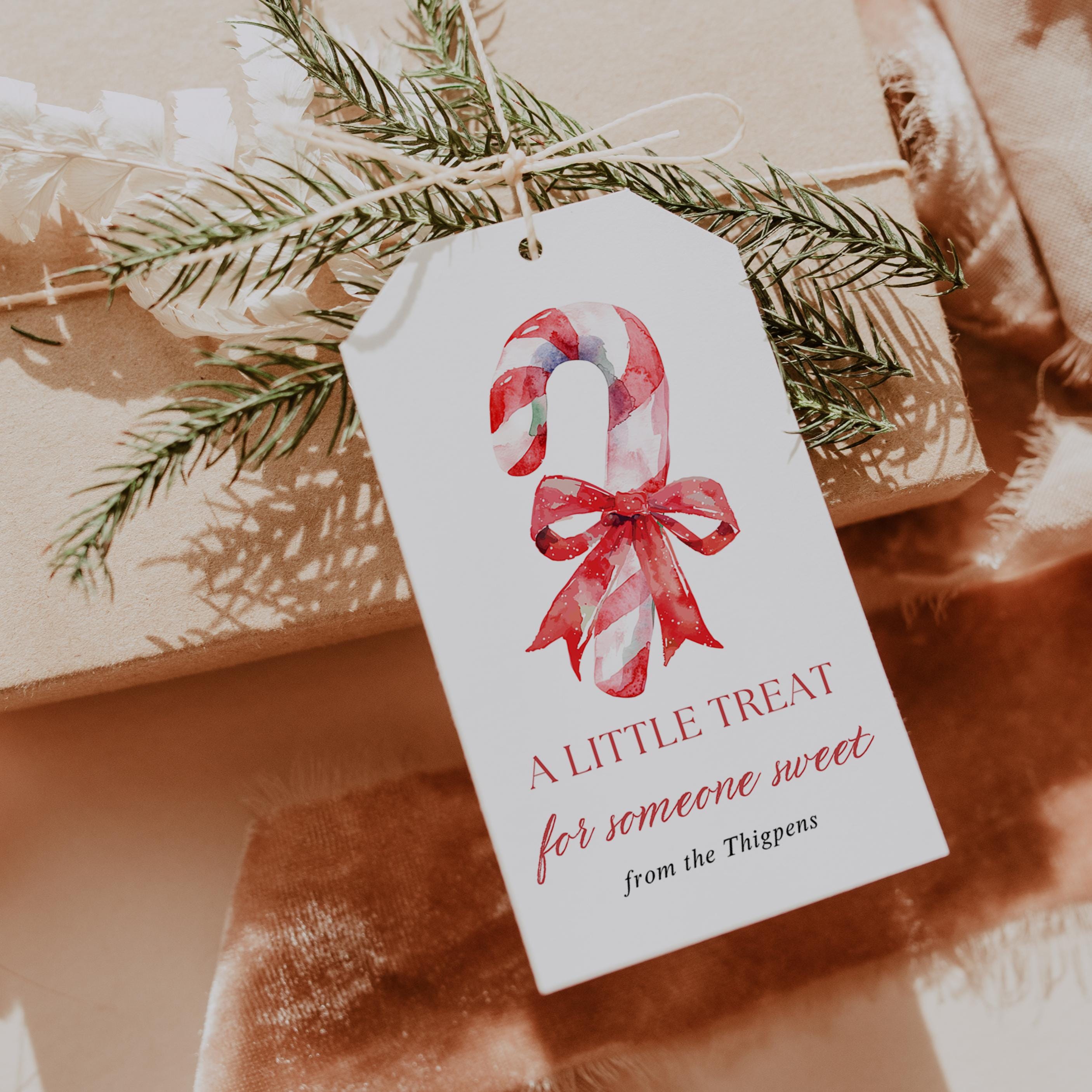 Editable Christmas Gift Tag Template, Printable Candy Cane Gift Tag, A ...