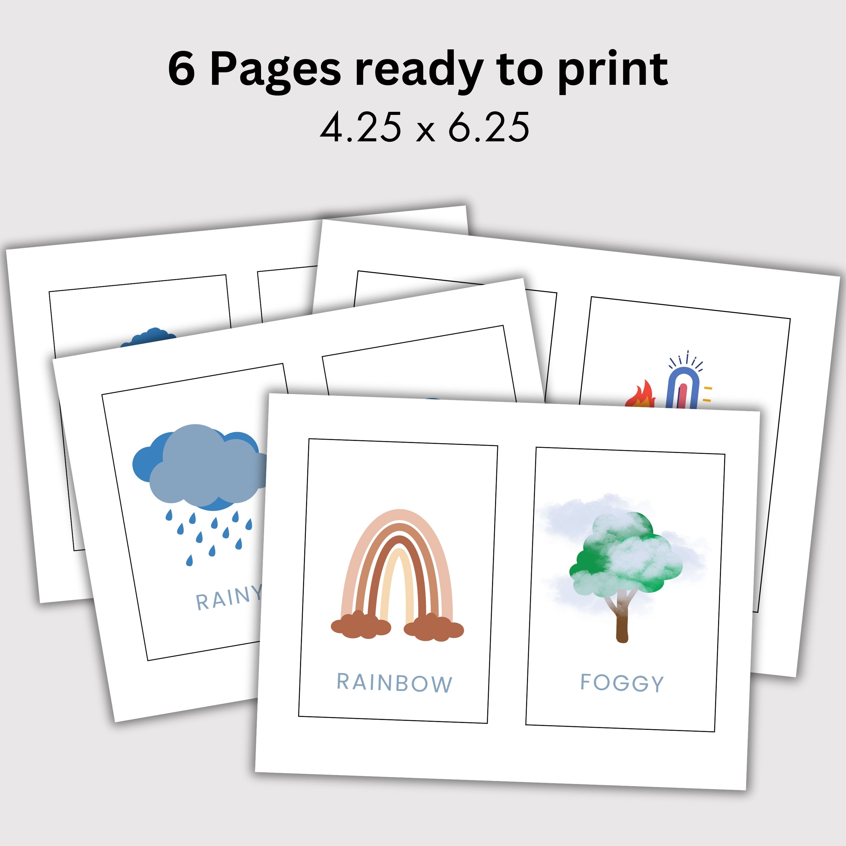 Photo Weather Flashcards, Montessori Flashcards, Homeschool Flashcards ...