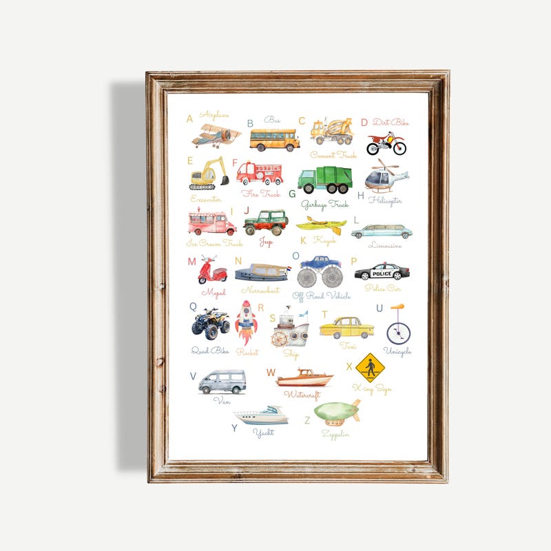 Transportation Alphabet - Etsy