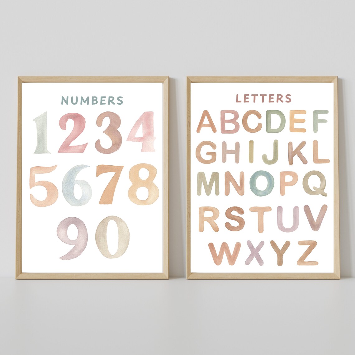 Montessori Educational Posters, Alphabet Poster, Numbers Poster, Shapes ...