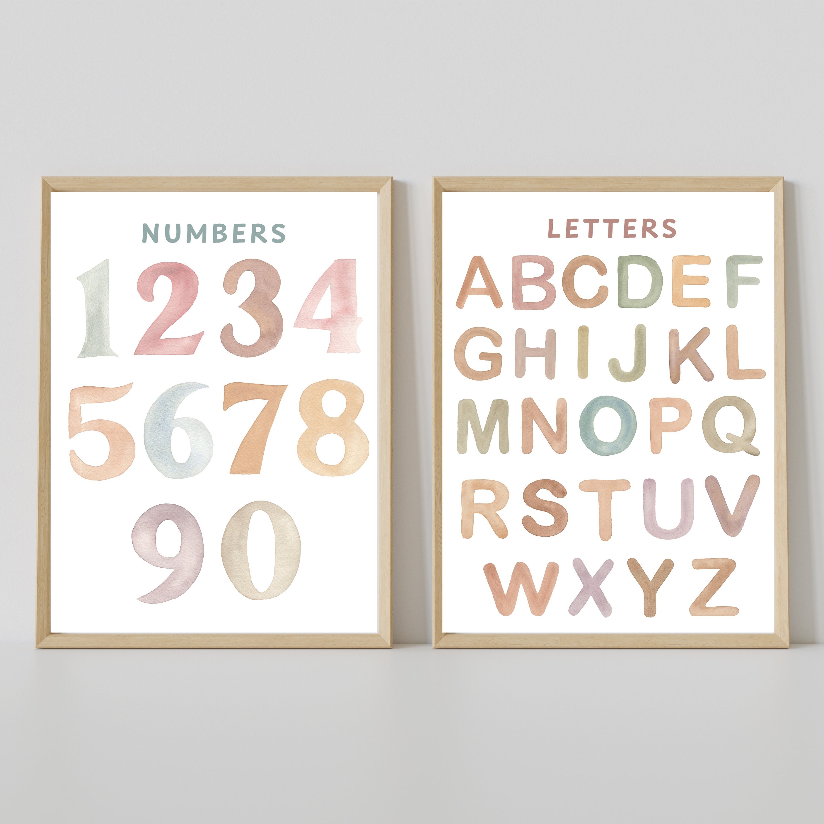 Montessori Educational Posters, Alphabet Poster, Numbers Poster, Shapes ...