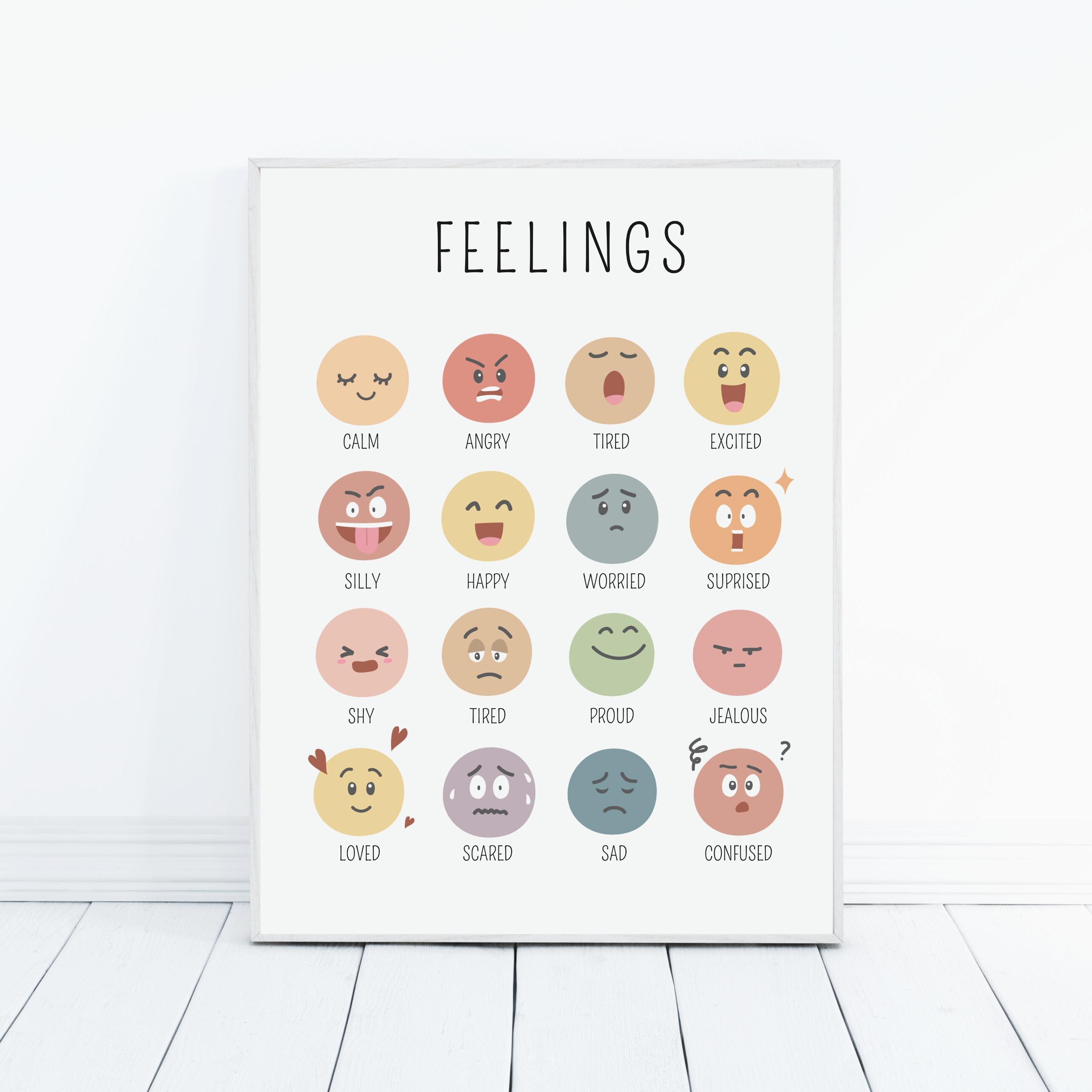 Editable Feelings Chart, Children Emotions Learning Chart, Printable ...