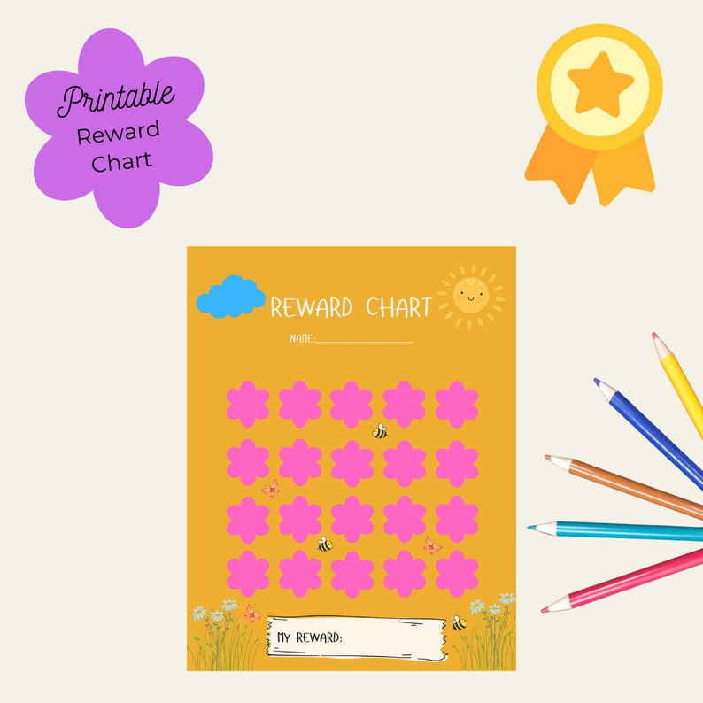 Daisy Reward Chart for Kids, Printable at Home From Computer or Home ...