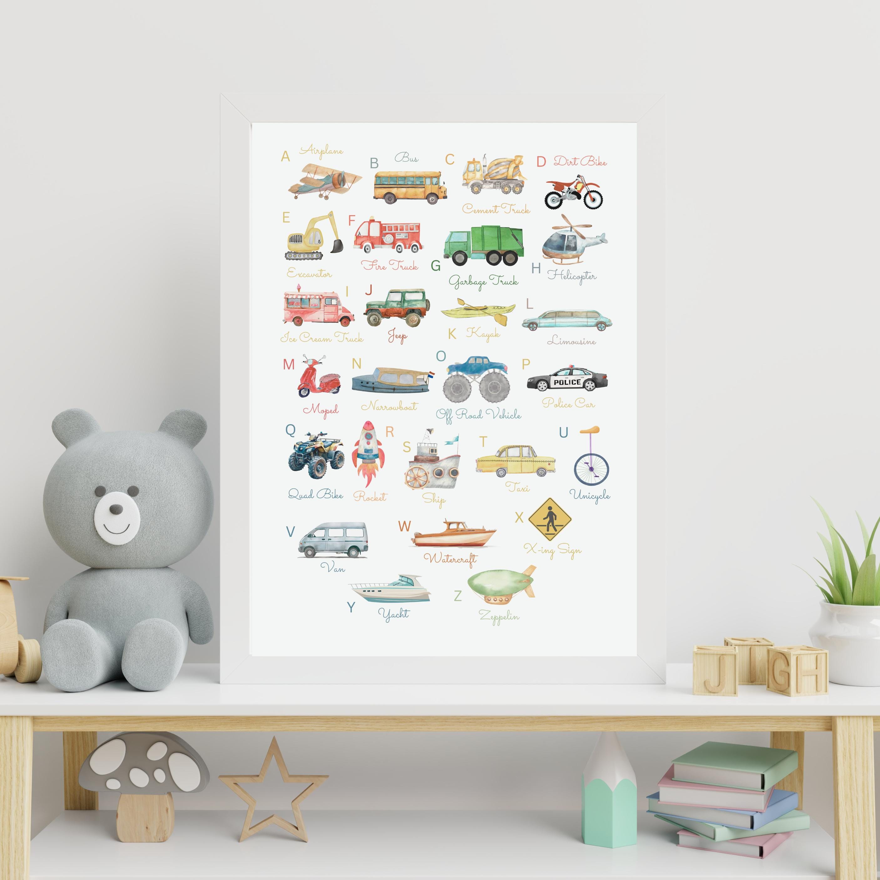 Transportation Alphabet Poster, Vehicle Alphabet Montessori Print ...
