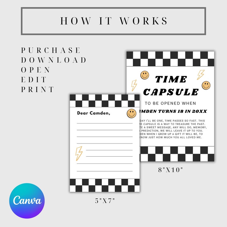 One Happy Dude Time Capsule Template, Smiley Face Birthday Party ...