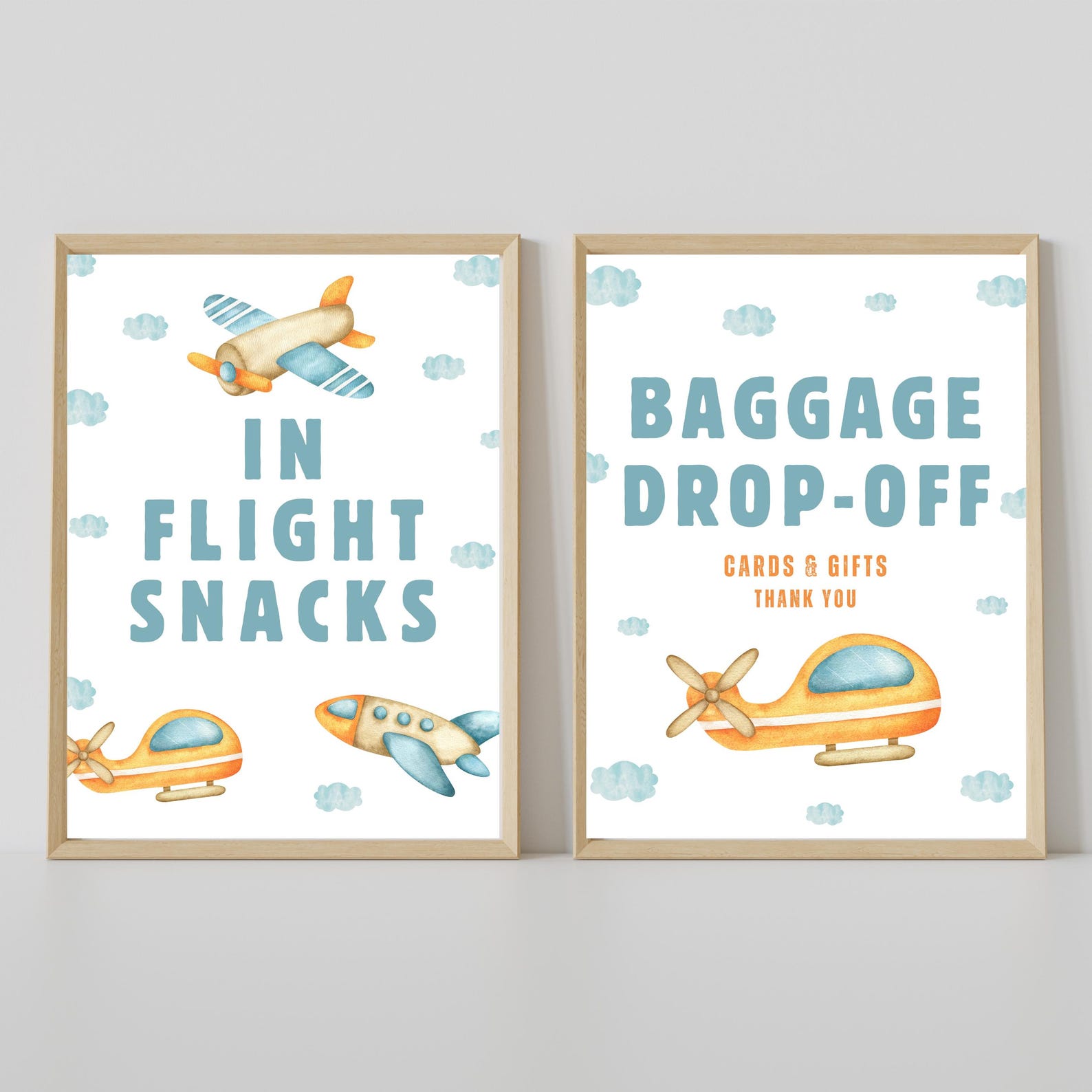 Airplane Birthday Party Signs, Editable Aviation Decor (digital Prints ...