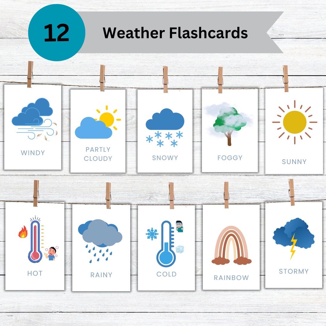 Photo Weather Flashcards, Montessori Flashcards, Homeschool Flashcards ...