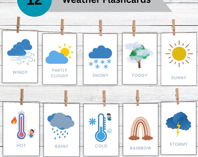 Weather Cards Printable | Flash Cards | Puzzle Matching Card Game ...