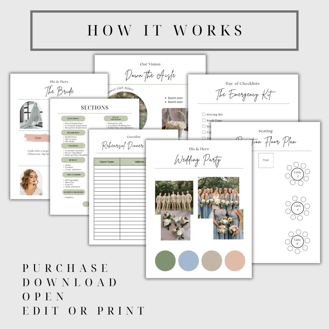 Wedding Planner Binder Printable Template, Wedding Planner Template ...
